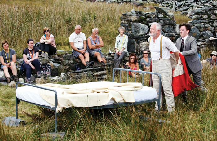 Backstage: Herding sheep, performers and audience members on Snowdon