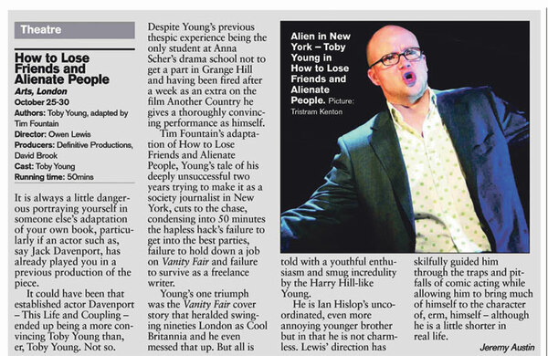 'Toby Young is thoroughly convincing… as himself' – 15 years ago in The ...