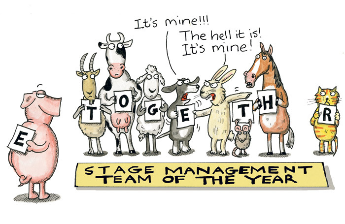 Hamlet cartoon (September 20) by Harry Venning | stage management