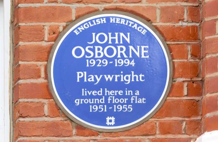 John Osborne commemorated with blue plaque at London home