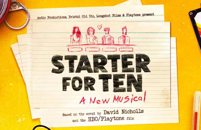World premiere of new musical Starter for Ten announced