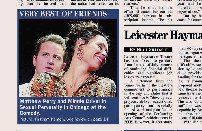 Matthew Perry's West End debut reviewed – 20 years ago in The Stage