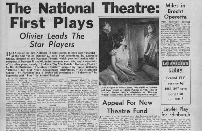 Genesis of the National – 60 years ago in The Stage