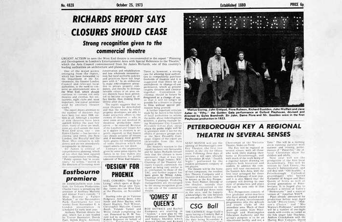 West End reports closures – 50 years ago in The Stage