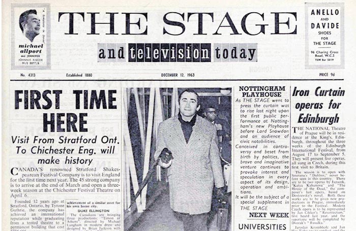 Stratford Shakespearean Festival Company's first UK visit – 60 years ...