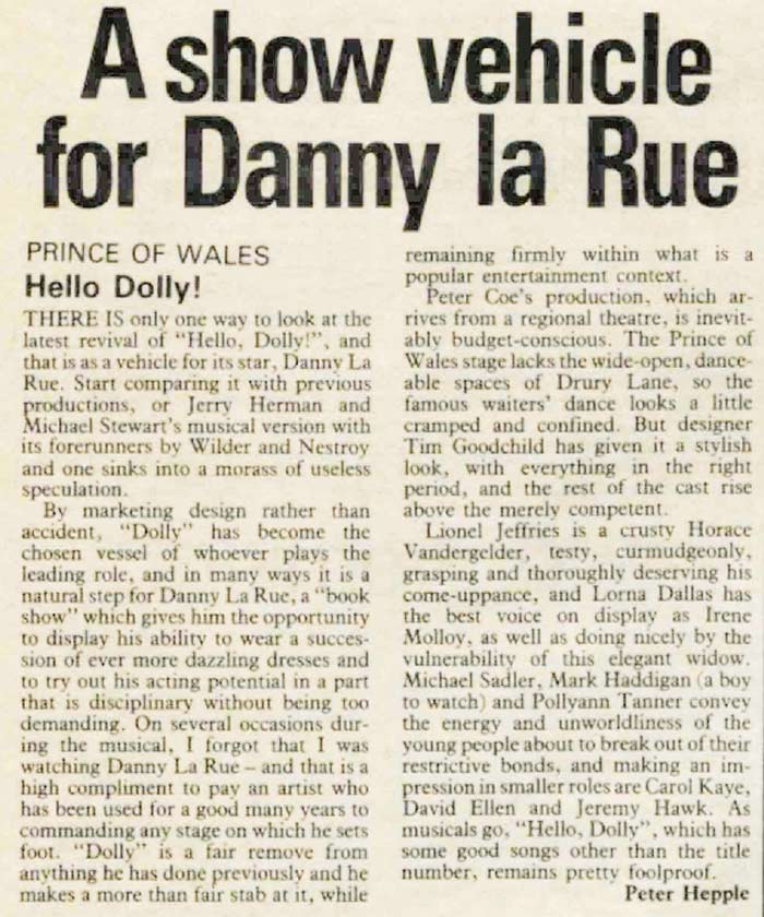 How the history of Hello, Dolly! is influencing its West End revival