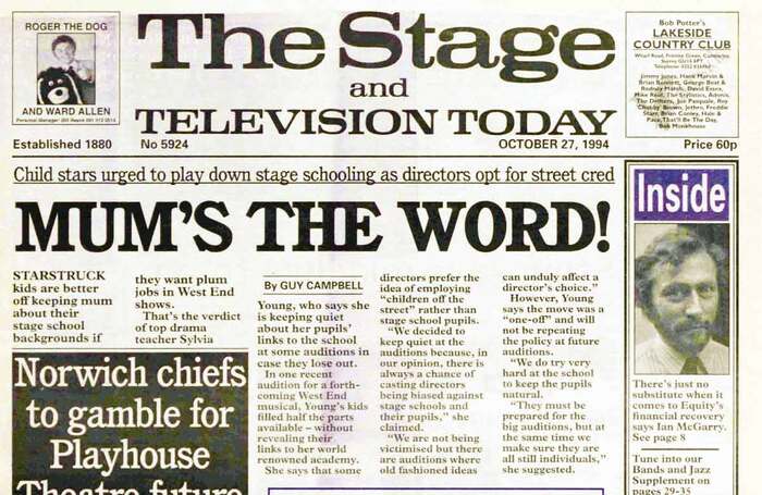 When silence is golden… – 30 years ago in The Stage