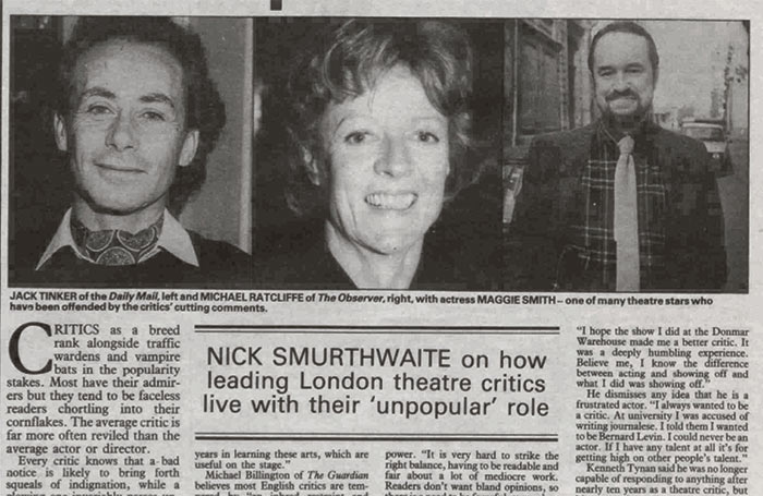 Obituary: Michael Ratcliffe, theatre critic, Times, Observer