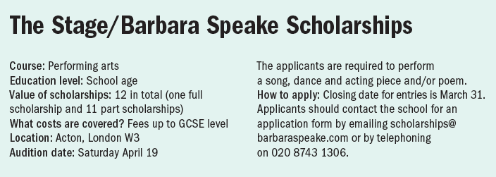 The Stage Scholarships 2015: Barbara Speake Stage School