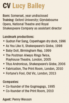 Lucy Bailey: ‘It takes a wild approach to release a play’s energy’